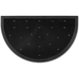 Astra Fu&szlig;matte &raquo;Border Pin&laquo; halbrund 7 mm H&ouml;he Schmutzfangmatte, T&uuml;rmatte, wasserabweisend, In und Outdoor schwarz Gummi B : 45cm 1 Stk., 7mm, L: 75cm