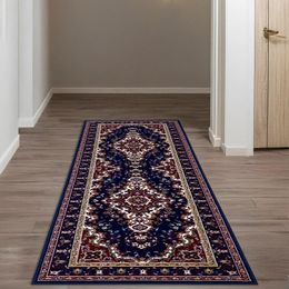 OTTO home Teppich &raquo;Oriental, Made in Belgium&laquo; rechteckig 7 mm H&ouml;he Orient-Optik, mit Bord&uuml;re, Teppich, Kurzflor, Weich, Kundenliebling blau Kunstfaser