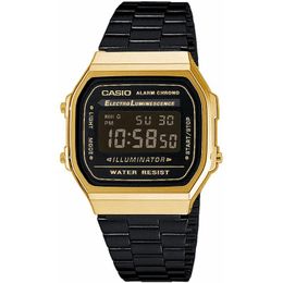 CASIO VINTAGE Damen CASIO VINTAGE Chronograph Quarzuhr, Armbanduhr,Damenuhr, Herrenuhr, Digitaluhr, Edelstahlarmband schwarz Einheitsgr&ouml;&szlig;e