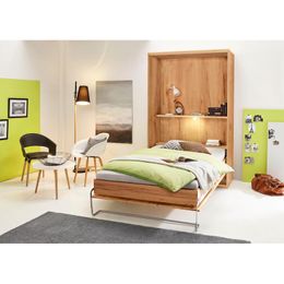 Priess Schrankbett &raquo;Ancona&laquo; mit Regal und LED-Beleuchtung beige LED-Beleuchtung Lattenrost, B/L: 120cm x 200cm Betth&ouml;he: 44cm, kein H&auml;rtegrad, ohne 