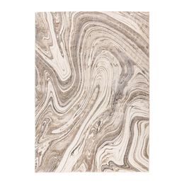Kayoom Teppich &raquo;Chalk 125&laquo; rechteckig 11 mm H&ouml;he Kurzflor, Wohnzimmer beige Polyester B : 80cm 1 Stk., 11mm, L: 150cm