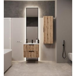 Welltime Waschtisch &raquo;TIBU mit Waschbecken. 2 Schubladen. 2 Breiten (60/80cm) und 4 Farben&laquo; Badschrank mit Waschbecken, Softclose, Ma&szlig;e B/H/T: 61/53/47
