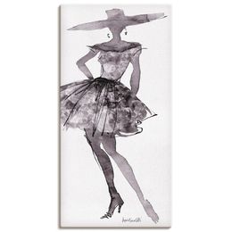 Artland Leinwandbild &raquo;Mode Skizzenbuch V&laquo; Mode 1 Stk. tlg. auf Holzrahmen gespannt schwarz Leinwand B/H/T: 20cm x 40cm, Leinwandbild Mode Hochformat, 1 Stk.