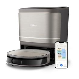 Philips Saugroboter &raquo;mit Wischfunktion XU9100/10, mit PowerCyclone Aqua Technologie&laquo; 280 Min. Akkulaufzeit, D-ToF-Sensoren, Wischtuch-Hebesystem 