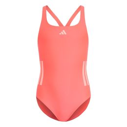 adidas Performance Sportbadeanzug '3-Stripes C-Back Swimsuit' M&auml;dchen Gr&ouml;&szlig;e 152 himbeer / pastellrot