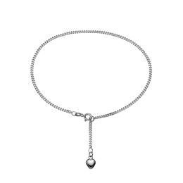 Firetti Fu&szlig;kette mit Anh&auml;nger &raquo;Schmuck Geschenk Silber 925 K&ouml;rperschmuck Herz Flachpanzerkette&laquo; silber Silber 925 (Sterlingsilber) Fu&szlig;kette mit Anh&auml;nger