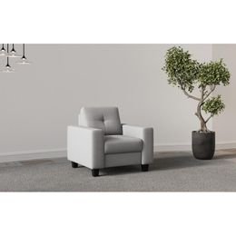 OTTO home Sessel &raquo;Varese&laquo; Kreuznaht in beige grau 95%Polyester 5%Polyamid Flachgewebe LINO, B/H/T: 96cm x 91cm x 90cm