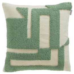 Musterring Dekokissen &raquo;Slow&laquo; aufwendig bestickt gr&uuml;n Polyester B/L: 45cm x 45cm, 1 Stk.