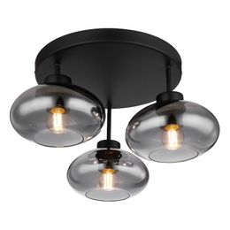 Globo LIGHTING Deckenleuchte &raquo;SHAUN&laquo; E27 1 Stk. Deckenleuchte Schwarz, Rauchglas, E27 schwarz 3, &Oslash; 40cm H: 24cm, 1 Stk.