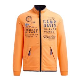 CAMP DAVID Zip-Up Hoodie male size XXL Navy / Orange / Black