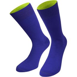 Normani Socken Herren Gr&ouml;&szlig;e 43/46 royalblau / neongelb