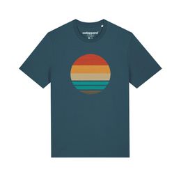Watapparel Shirt 'Retro Sunset Ocean' male size XL Petrol / Mixed colors