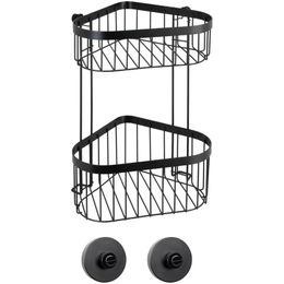 Wenko Duschregal &raquo;Classic Plus&laquo; Bad-Eckregal, befestigen ohne Bohren, Vacuum-Loc , aus Stahl, schwarz Metall B/H/T: 23,5cm x 33cm x 18,5cm