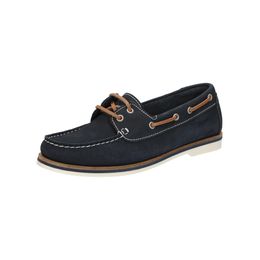 Sioux Mokassin 'Nakimba-700' Damen Gr&ouml;&szlig;e 40 dunkelblau / karamell Sommerschuhe