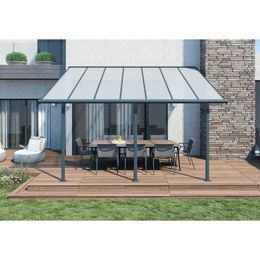 Terrassendach &raquo;Sierra Alu Terrassen&uuml;berdachung&laquo; einfache DIY Montage grau Aluminium, Polycarbonat (PC) B/H/T: 434cm x 305cm x 295cm