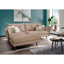 Home Affaire Ecksofa &raquo;Lazio modern und bequem, schmale Armlehnen, tolle Detailverarbeitung&laquo; zwei verschiedene Fu&szlig;farben w&auml;hlbar braun 100% Polyester B