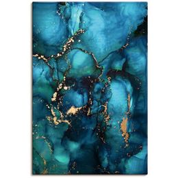 Artland Leinwandbild &raquo;Lagune&laquo; Muster 1 Stk. tlg. auf Holzrahmen gespannt blau B/H/T: 60cm x 90cm, Leinwandbild Muster Hochformat, 1 Stk.