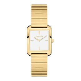 Tamaris Damen Quarzuhr &raquo;The Square Retro Strap&laquo; Armbanduhr, Damenuhr, Edelstahlarmband, analog gold Einheitsgr&ouml;&szlig;e