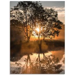 Artland Glasbild &raquo;Fr&uuml;h morgens, wenn der Tag erwacht&laquo; Gew&auml;sser 1 Stk. tlg. in verschiedenen Gr&ouml;&szlig;en beige B/H/T: 45cm x 60cm, Glasbild Gew&auml;sser Hochformat, 1 
