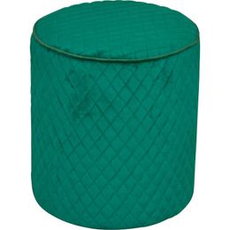 Home Affaire Hocker 1 Stk. tlg. gr&uuml;n Samtbezug 100% Polyester B/H/T: 46cm x 47cm x 46cm, Samt