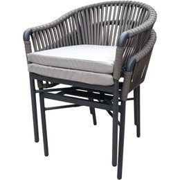Destiny Gartensessel &raquo;TORNO&laquo; Set, 2 Stk. tlg. stapelbar, inkl. Sitzkissen Bezug: 100% Polyester Polyester, Essgruppe, B/H/T: 57cm x 80cm x 60cm
