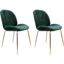 Kayoom Stuhl &raquo;Charlize 110 2er-Set, Esszimmerst&uuml;hle,moderne Optik&laquo; (Set) 2 Stk.samtweicher Bezug, bequem, zeitlos, moderne Optik gr&uuml;n Sitz: Stoffbezug 100% 