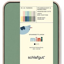 Schlafgut Spannbettlaken &raquo;Casual Mini Spannbettlaken&laquo; f&uuml;r Kinder, MADE IN GREEN by OEKO-TEX gr&uuml;n Jersey, Obermaterial: 100% Baumwolle 1 Stk., Jersey, 60-70x120-