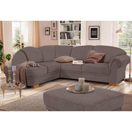 OTTO home Ecksofa &raquo;Amrum L-Form&laquo; wahlweise mit Schlaffunktion und Ottomane links/rechts grau Jacquard ( 100% Polyester );Struktur Blume (100% 