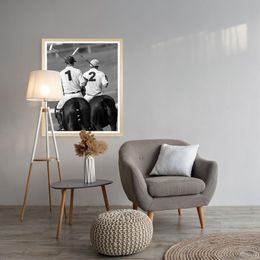 queence Bild mit Rahmen &raquo;Vintage Polo Club Polospieler&laquo; B&auml;r B&auml;ren Fashion Figuren Mode Modebilder HD Premium Poster-Druck inkl. Echtholzrahmen in 