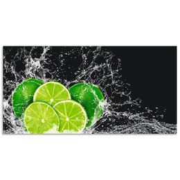Artland K&uuml;chenr&uuml;ckwand &raquo;Limone mit Spritzwasser&laquo; Alu Spritzschutz mit Klebeband, einfache Montage gr&uuml;n Aluminium B/H: 100cm x 50cm