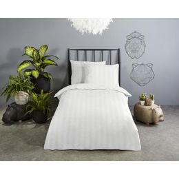 Descanso Babybettw&auml;sche &raquo;Hotel Sevilla&laquo; 2 Satin, Rei&szlig;verschluss, Wende, Luxe, Streifen, uni Satin, Obermaterial: 100% Baumwolle B/L: 120cm x 150cm, 1 Stk., 1 