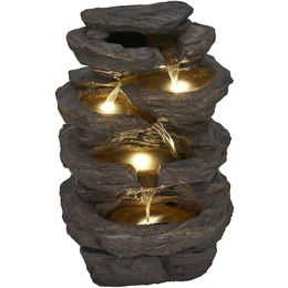 AcquaArte Gartenbrunnen &raquo;Wasserfall Wasserspiel MIRAS&laquo; Komplettset mit LED-Beleuchtung, Pumpe und Anschlussmaterial transparent Einheitsgr&ouml;&szlig;e 