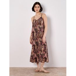 Apricot Kleid Damen Gr&ouml;&szlig;e 38 beige / rostbraun / hellpink / schwarz Sommerkleid