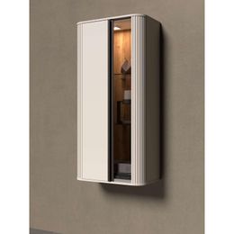 OTTO home H&auml;ngevitrine &raquo;Rondo, Wandschrank, Schwebendes Design f&uuml;r modernen Wohnraum&laquo; UV lackiert, Soft Close Funktion, Beleuchtung, Wandmontage beige