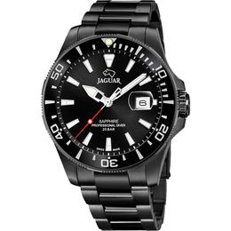 Jaguar Herren Quarzuhr &raquo;Diver&laquo; Armbanduhr, Herrenuhr, Swiss Made, Edelstahlarmband, analog, Tag schwarz Einheitsgr&ouml;&szlig;e