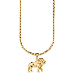 Bruno Banani Herren Kette mit Anh&auml;nger &raquo;Schmuck Geschenk Halskette L&ouml;we Venezianerkette&laquo; gold Edelstahl, L: 55 B: 3mm
