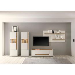Home Affaire Wohnwand &raquo;City/Giron&laquo; Set, 4 Stk. tlg. wei&szlig; B/H/T: 340cmcm x 170cmcm x 45cmcm