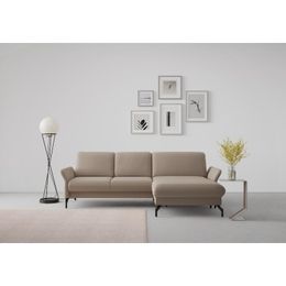 Sit & More sit&more Ecksofa &raquo;Fashion L-Form&laquo; wahlweise mit Kopfteilverstellung und Vorziehsitz, motorisch grau B/H/T: 253cm x 84cm x 165cm, Soft clean, Recamiere