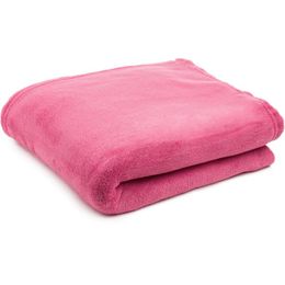 G&ouml;zze Plaid &raquo;Color&laquo; in schlichten Unifarben, Kuscheldecke rosa Polyester B/L: 150cm x 200cm