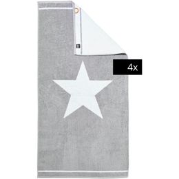 done. Duscht&uuml;cher &raquo;DAILY SHAPES&laquo; silber Jacquard-Walkfrottier, Baumwolle B/L: 70cmx140cm, 4 Stk., Silver, Jacquard-Walkfrottier