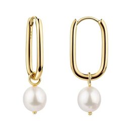 Firetti Damen Paar Creolen &raquo;Schmuck Geschenk Silber 925 Ohrschmuck Ohrringe&laquo; mit S&uuml;&szlig;wasserzuchtperle - Einh&auml;nger abnehmbar gold Perlen Silber 925 (