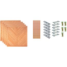 TETZNER & JENTZSCH Dichtzaun &raquo;Springfield 3&laquo; 5 Elemente, LxH: 954x180 cm beige Holzwerkstoff H/L: 180cm x 9,54m, Pfosten: 6 Stk.