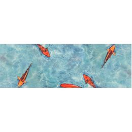 PRIMAflor-Ideen in Textil Vinyl-L&auml;ufer &raquo;K&uuml;chenl&auml;ufer KOI, Made in Belgium&laquo; rechteckig 2,5 mm H&ouml;he K&uuml;chenl&auml;ufer aus Vinyl, abwischbar, Motiv Koi Fisch,