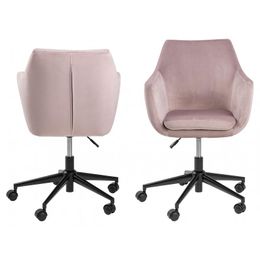 ACTONA GROUP Esszimmerstuhl &raquo;Drehstuhl&laquo; () Schreibtischstuhl mit Samtbezug, 5-Sterne-Fu&szlig;kreuz, Sitzh&ouml;he: 44-54 cm rosa 100% Polyester B/H/T: 58cm x 