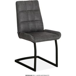 OMG Design Esszimmerstuhl &raquo;Brisbane&laquo; (Set) 2 Stk.Esszimmerstuhl, pflegeleichter Bezug grau Polyester B/H/T: 51cm x 94,5cm x 61cm, 2 Stk., Stoff 