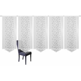 Home Wohnideen Schiebegardine &raquo;JENNA&laquo; Klettband 5 Stk. tlg. Schiebevorhang Jacquard Set, inkl. Befestigungszubeh&ouml;r wei&szlig; Jacquard, Polyester 160cm, 