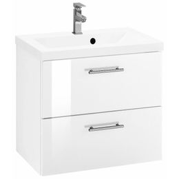 Welltime Waschbeckenunterschrank &raquo;Venedig&laquo; Badm&ouml;bel, Waschtisch inkl. Waschbecken, Breite 60 cm wei&szlig; weiss, B/H/T: 60cm x 54cm x 39cm