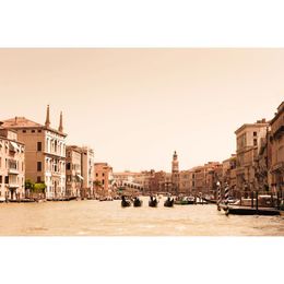 papermoon Fototapete &raquo;VENEDIG-INSEL ALT STADT RETRO VINTAGE MEER STRAND KANAL&laquo; bunt Vlies B/L: 2,5m x 1,86m, Bahnen: 5 Stk.
