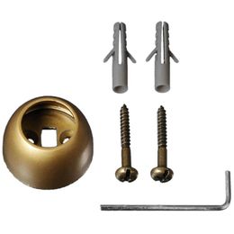 Liedeco Wandbefestigung f&uuml;r Gardinenstangen &Oslash; 20 mm gold &Oslash; 1,6cm