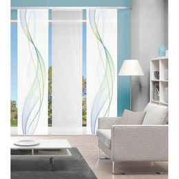 Vision S Schiebegardine &raquo;3ER SET HEIGHTS&laquo; Paneelwagen 3 Stk. tlg. HxB: 260x60, Schiebevorhang 3er Set Digitaldruck blau Polyester 260cm, Paneelwagen, 60cm